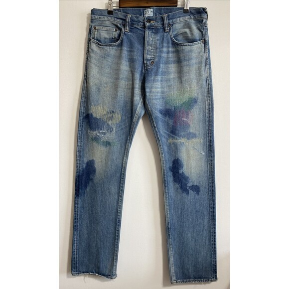 PRPS | Jeans | Prps Noir Jeans Mens 36x34 Blue Green Pink Yellow Rainbow Distressed Button Fly ...